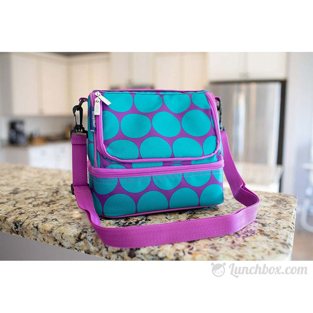 Double Decker Lunch Box - Big Dots Aqua – Lunchbox.com
